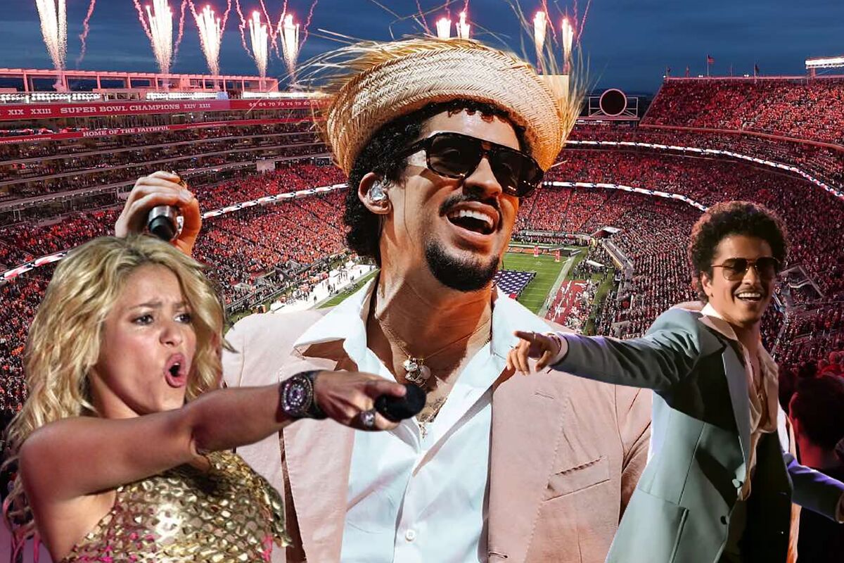Bad Bunny en el Super Bowl 2026: Shakira y Bruno Mars celebran llegada ...